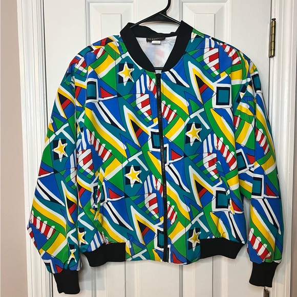 Notations | Jackets & Coats | Vintage Bright Primary Color Bomber ...
